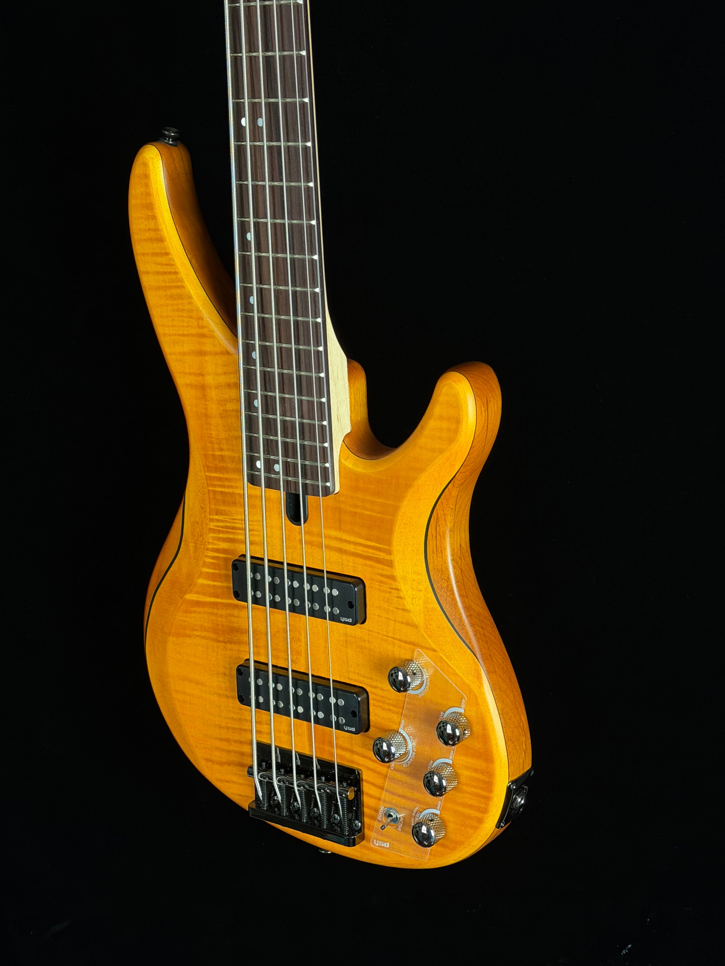 SOLD - Yamaha Five String Bass TRBX605FM - Matte Amber – Papaw Odells