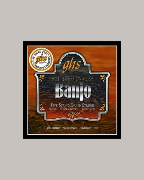 GHS Banjo Nickel-Plated Steel Loop End Five String Banjo Strings PF115 – Papaw Odells